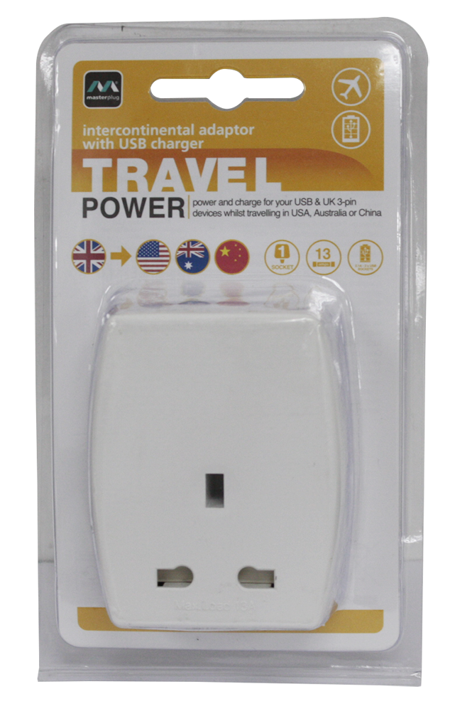 Masterplug USB (2.1A) Travel Adapter - US (TAUSBUSA2-MP)