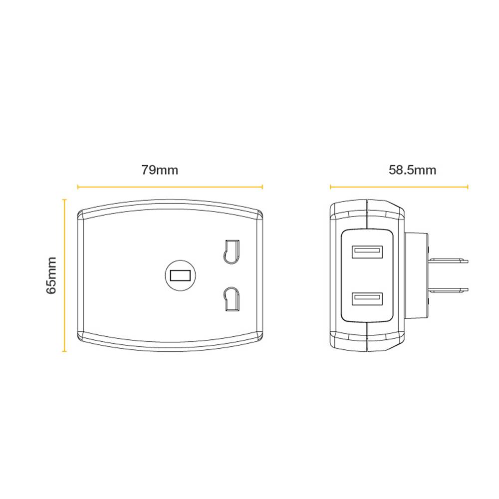 Masterplug USB (2.1A) Travel Adapter - US (TAUSBUSA2-MP)