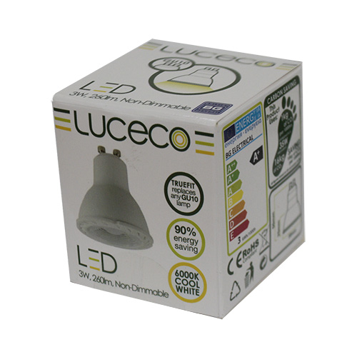 Luceco LED Lamp GU10 Non-Dimmable Truefit Replace Any GU10 Lamp 6000K ...
