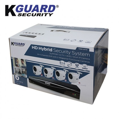 KGuard Security Hybrid Series Combo Set CCTV 8 Channel 6 Camera 1080p ...