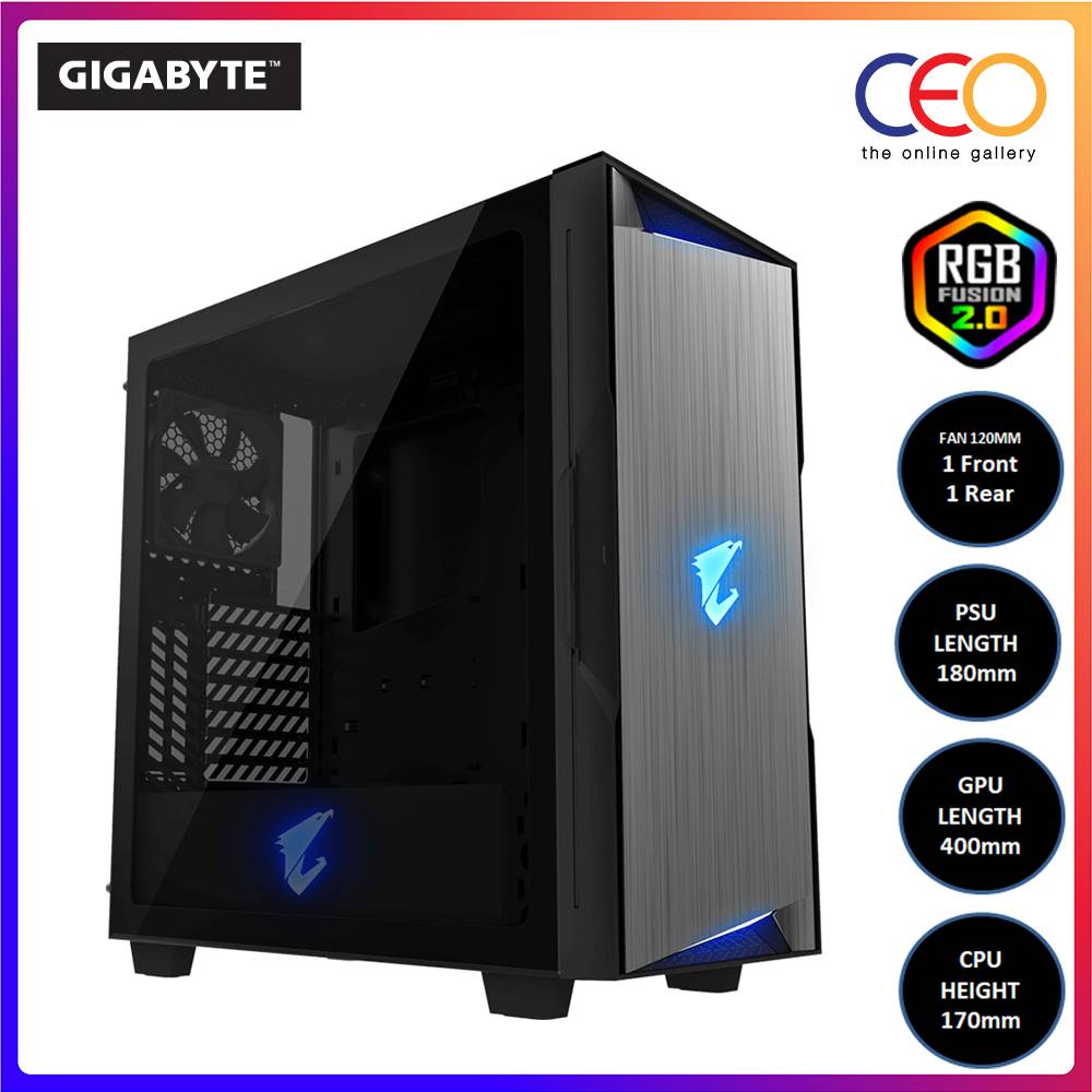Gigabyte AORUS C300 Glass Full-Size 4mm Tempered Glass Side Panel Mid ...