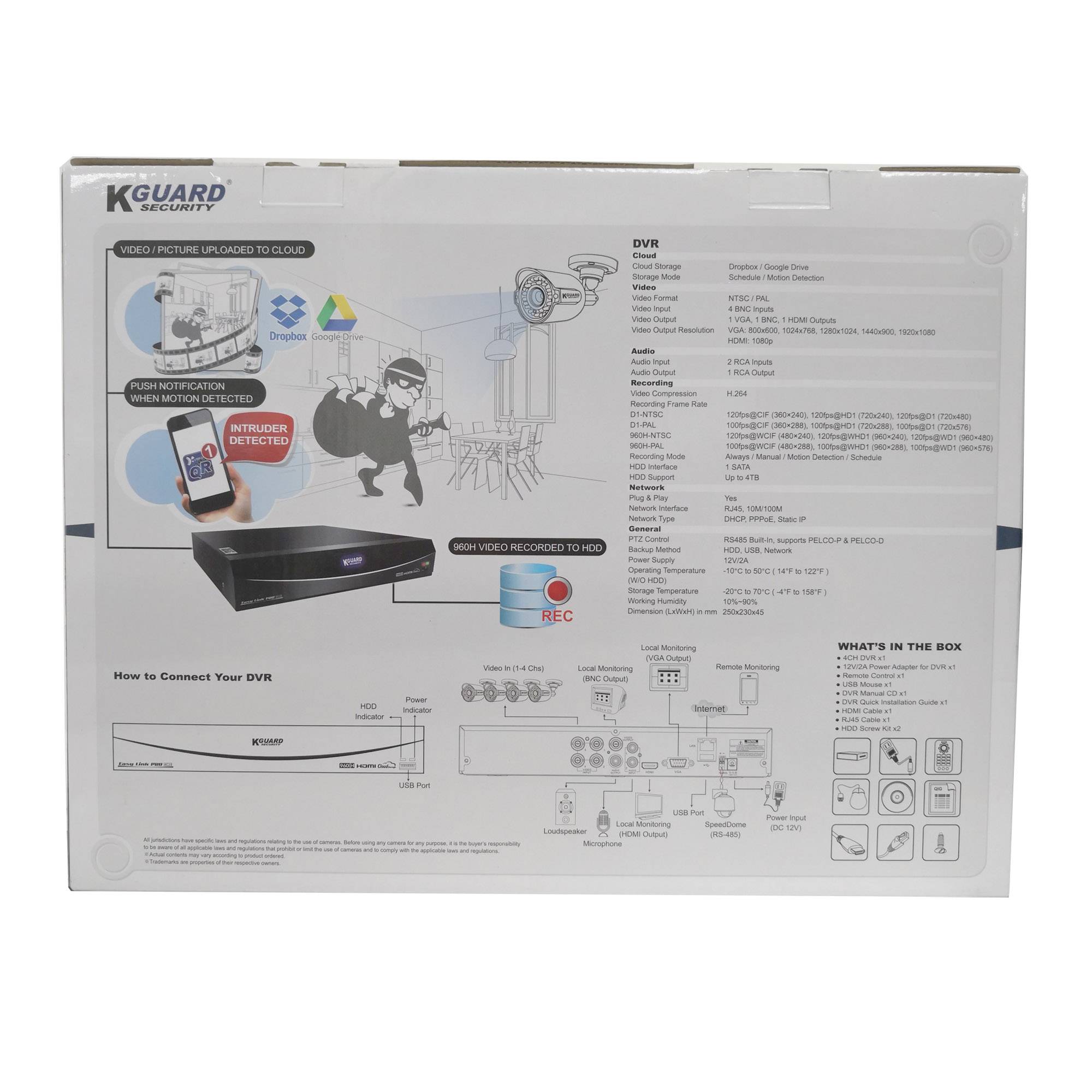 Kguard Security EasyLink Pro Series Standalone DVR 4 Channel H.264 (EL422)