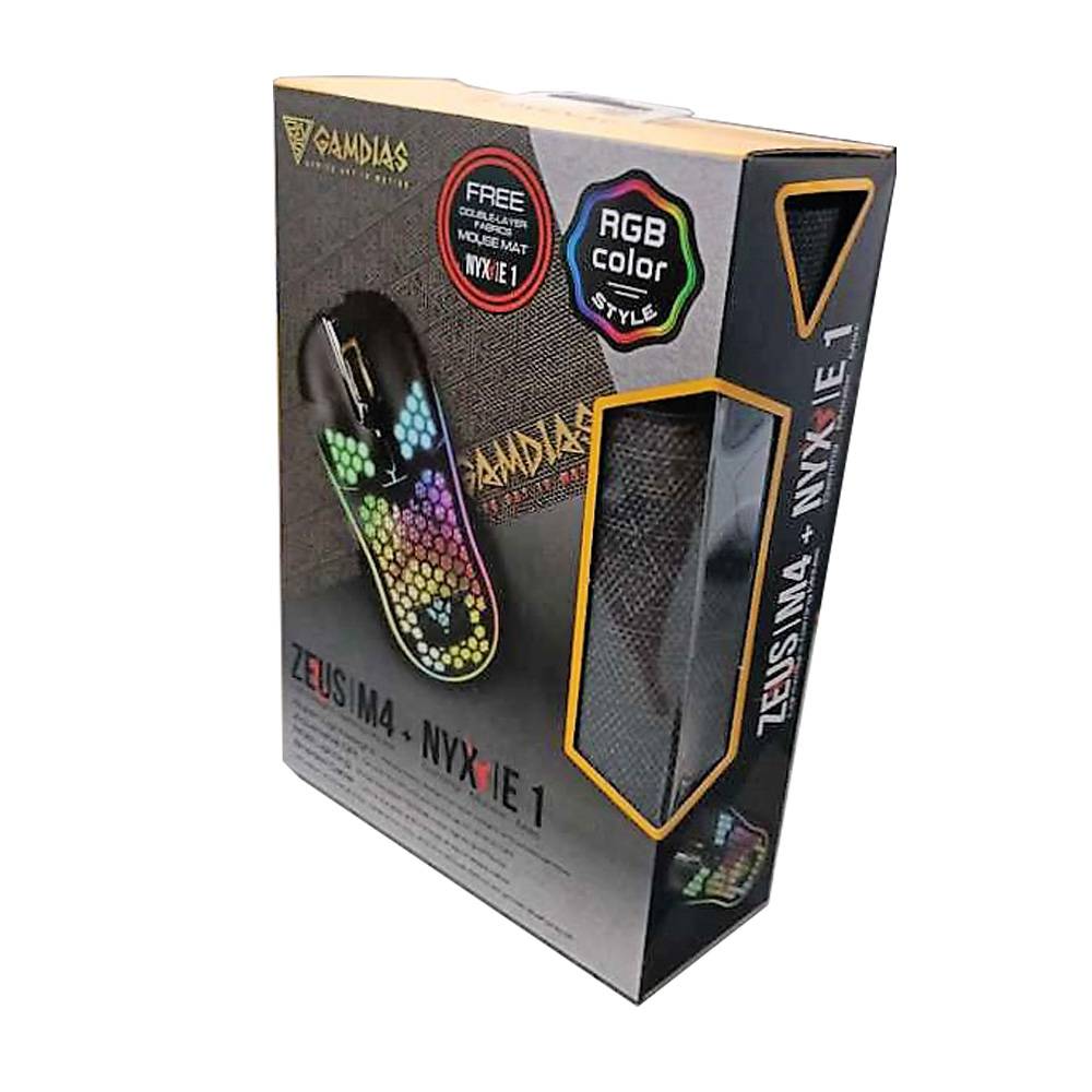 Gamdias ZEUS M4 RGB Honeycomb Optical Gaming Mouse 12800 DPI Mice Combo ...