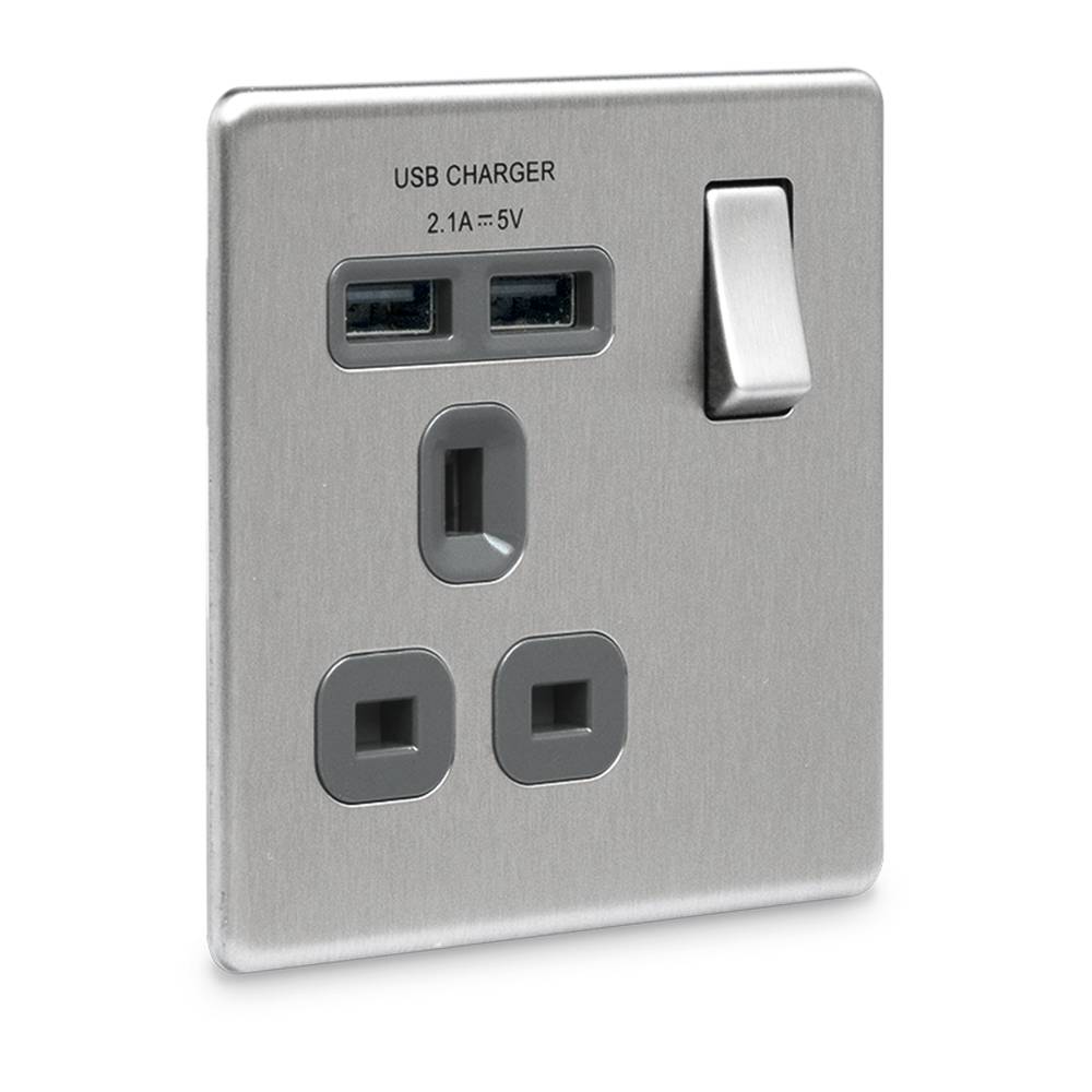British General Single Switched Wall Power Socket Outlet Screwless ...