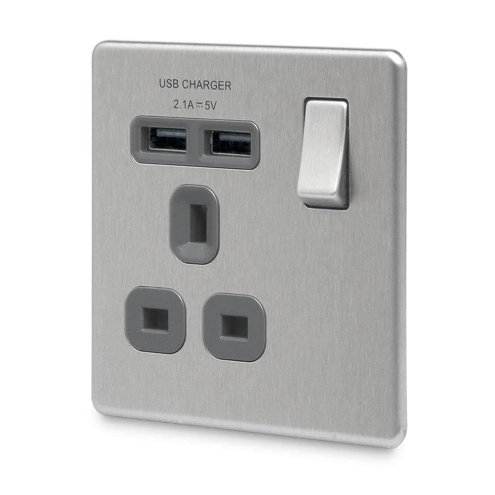 British General Single Switched Wall Power Socket Outlet Screwless ...
