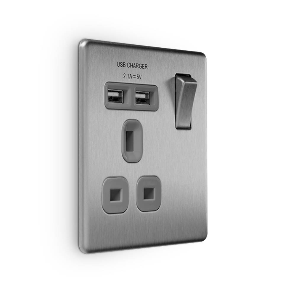 British General Single Switched Wall Power Socket Outlet Screwless ...