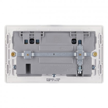 British General Neo Slimline 2 Gang 13Amp Switched Type G Socket with 2 ...