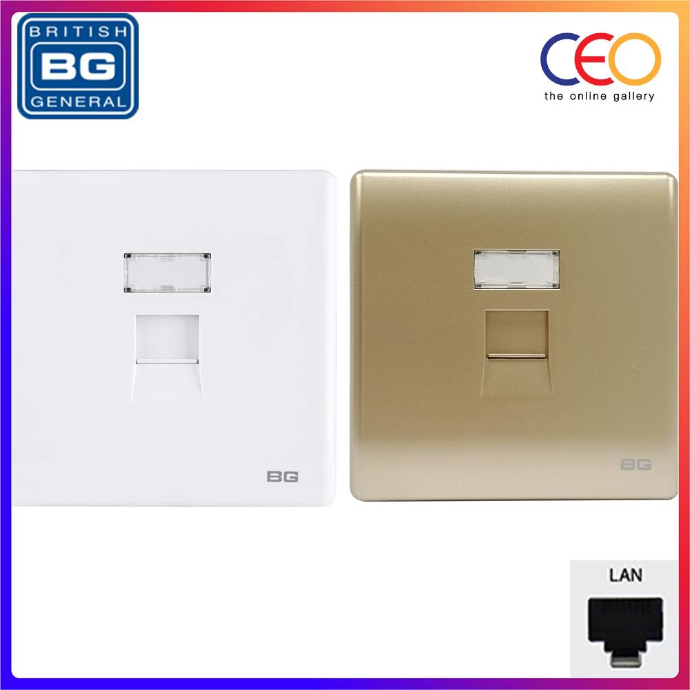 British General Neo Slimeline 1 Gang LAN Outlet RJ45 Wall Socket