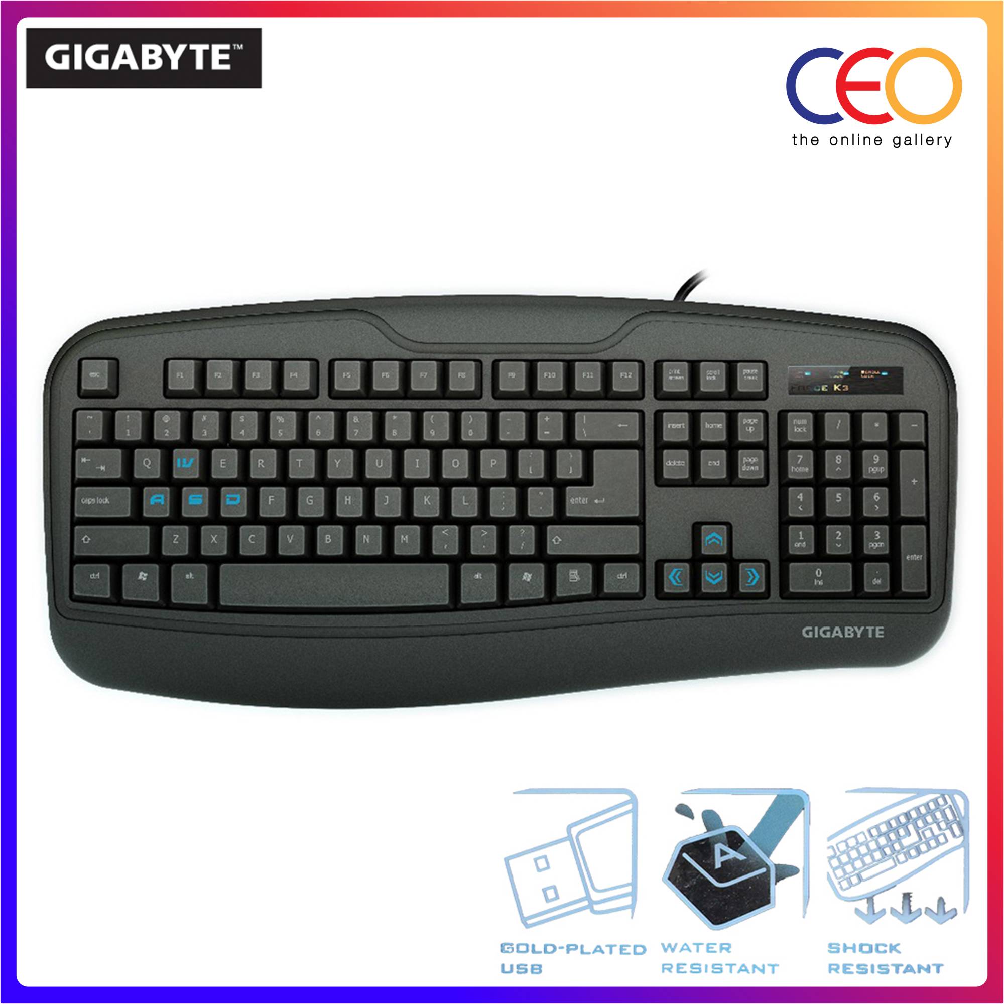 Gigabyte Force K3 Membrane Water Resistant Gaming Keyboard