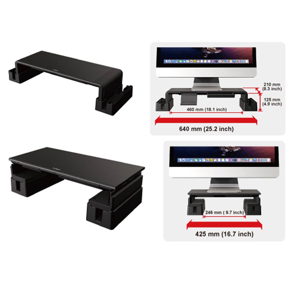 Archgon Adjustable Multipurpose Monitor Stand + Storage Box (MK-2002H ...