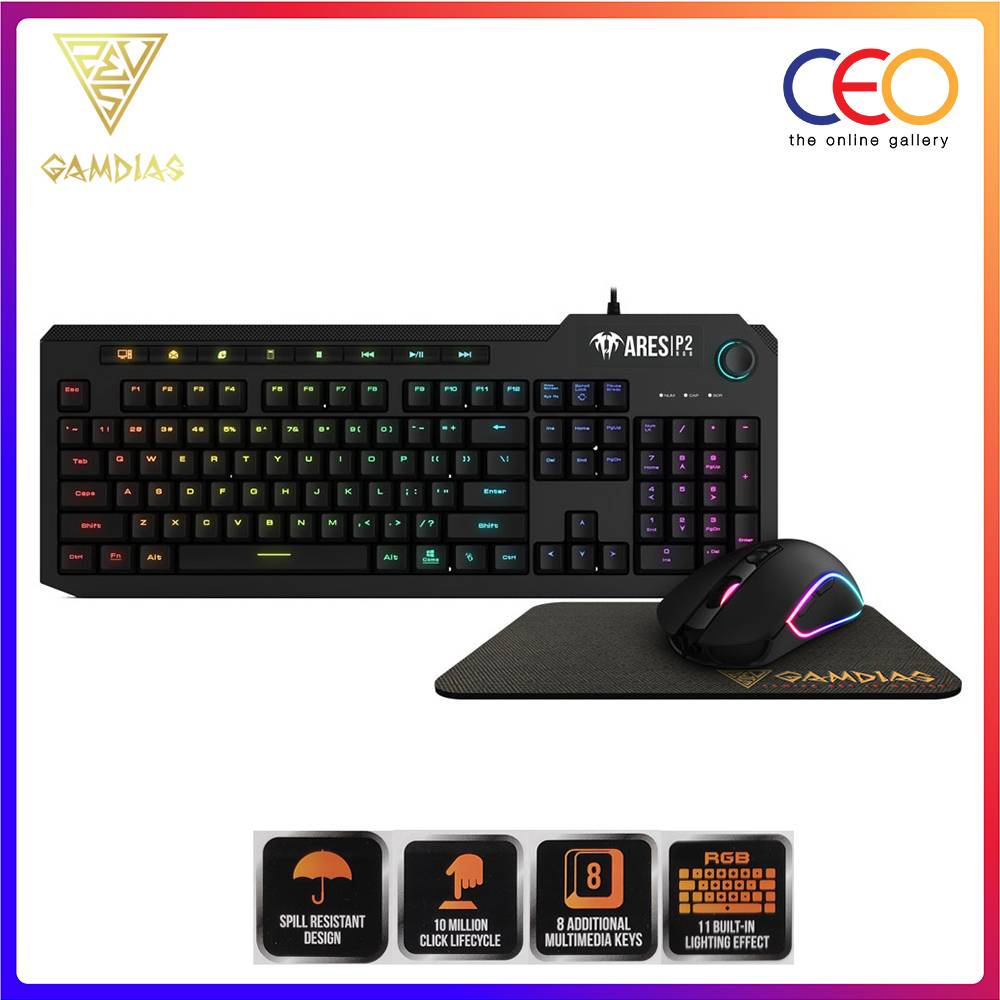 Gamdias Ares P2 3 in 1 Gaming Combo Keyboard Mouse Mousepad