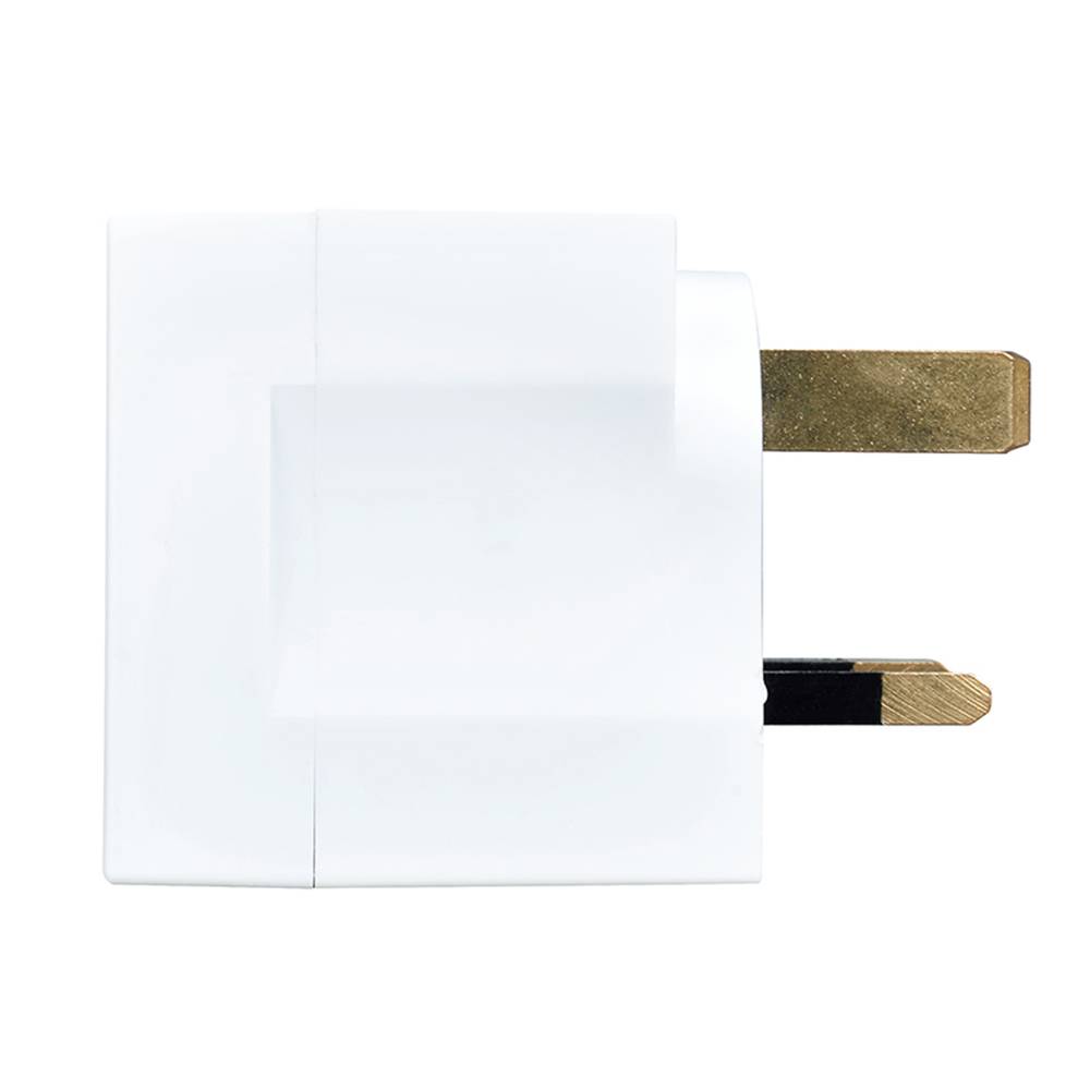 Masterplug Basic 2 Gang Unfused 3 Sleeved Pin Socket Adaptor Multi-socket 3 Pin Plug (MSU2)