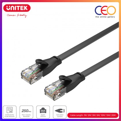 Unitek Cat.6 UTP RJ45 Flat Gigabit Ethernet LAN Cable 8P8C Connector ...