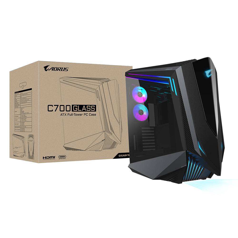 Gigabyte AORUS C700 Glass Full-Size Tempered Glass Both Side Panel Full ...