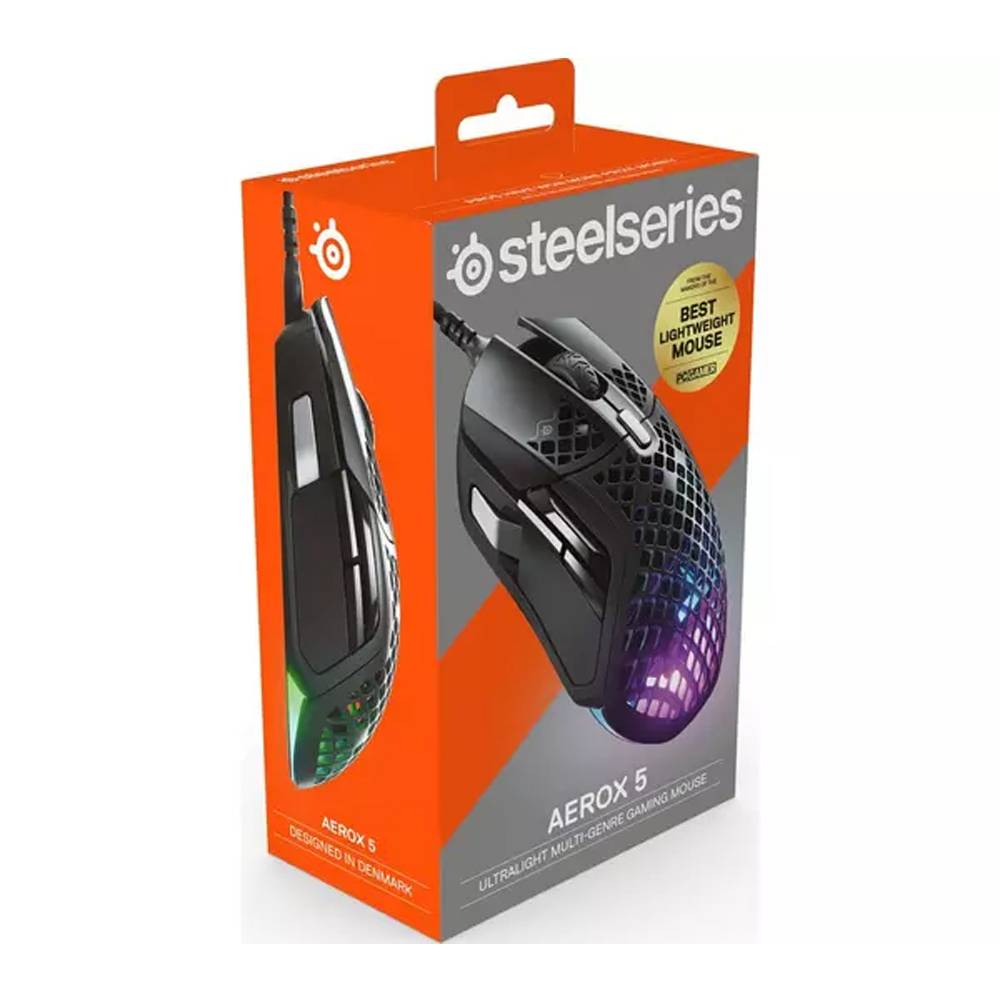 SteelSeries Aerox 5 RGB Ultra Lightweight Multi-Genre 9 Programmable ...