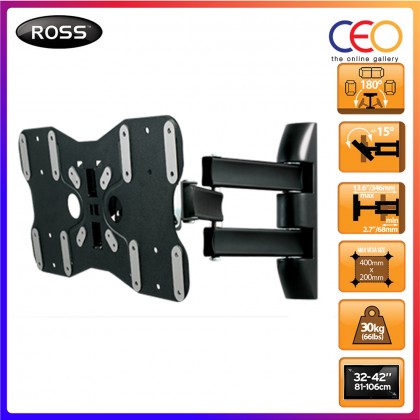 Ross Bracket Neo Pads 32-42 inch Triple Arm Full Motion TV Wall Mount ...