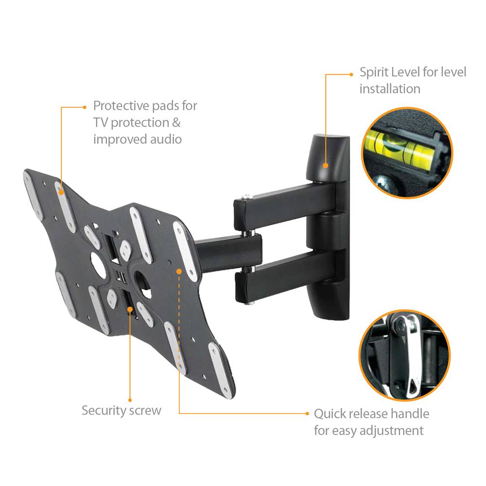 Ross Bracket Neo Pads 32-42 inch Triple Arm Full Motion TV Wall Mount ...