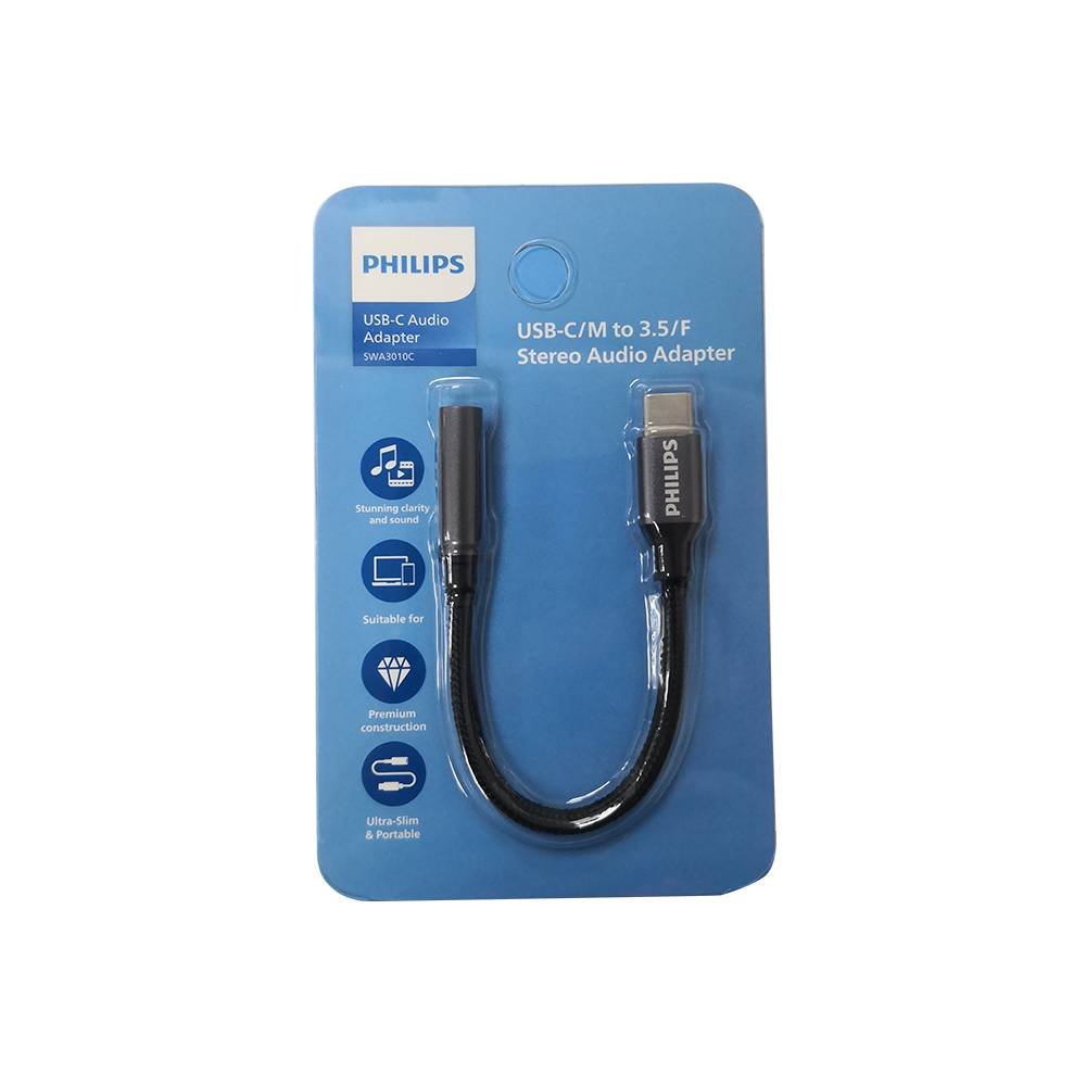 Philips USB-C Male to 3.5mm Jack Female Audio Adapter Support USB-C ...