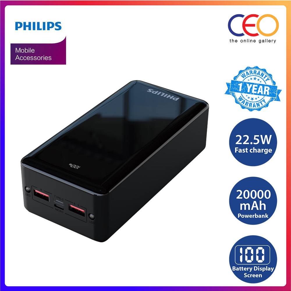 Philips 22.5W Power Bank 20000mAh Fast Charge Powerbank for iP 15/14 ...