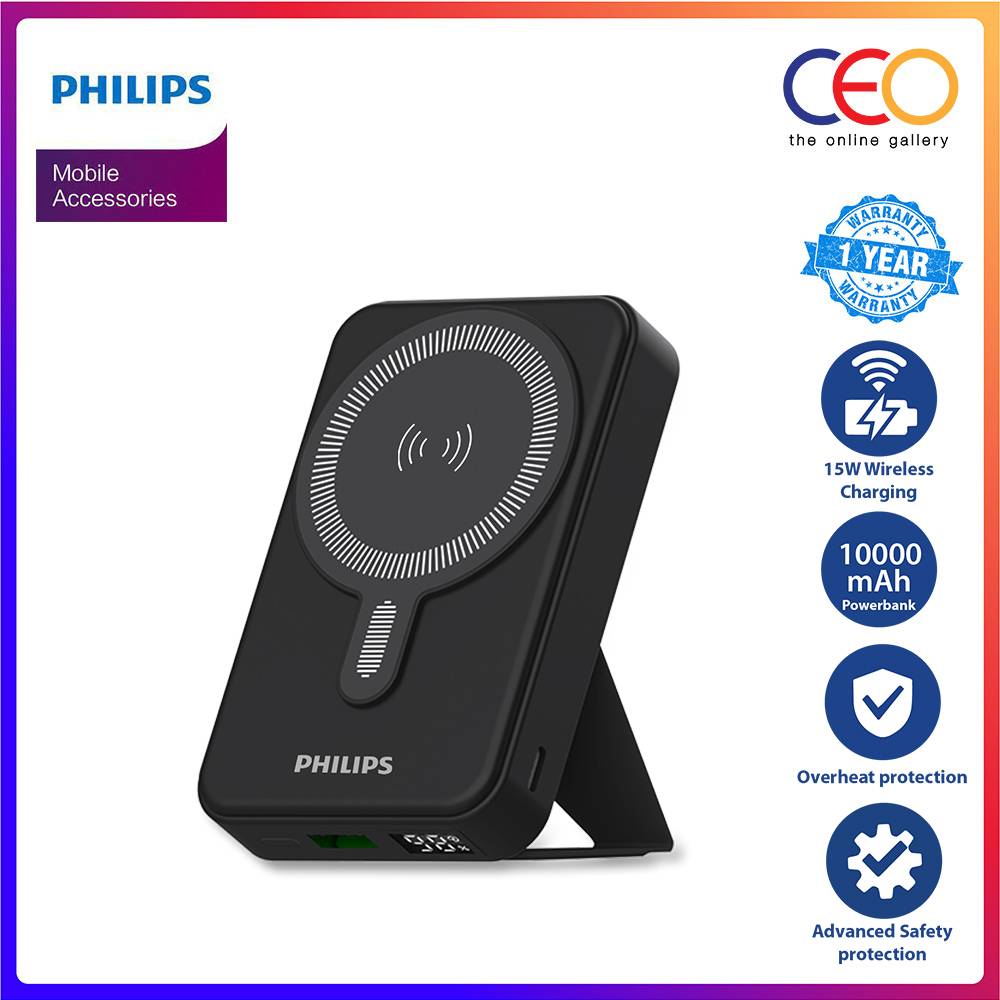 Philips 15W Magnetic Wireless Power Bank 10000mAh Powerbank with ...