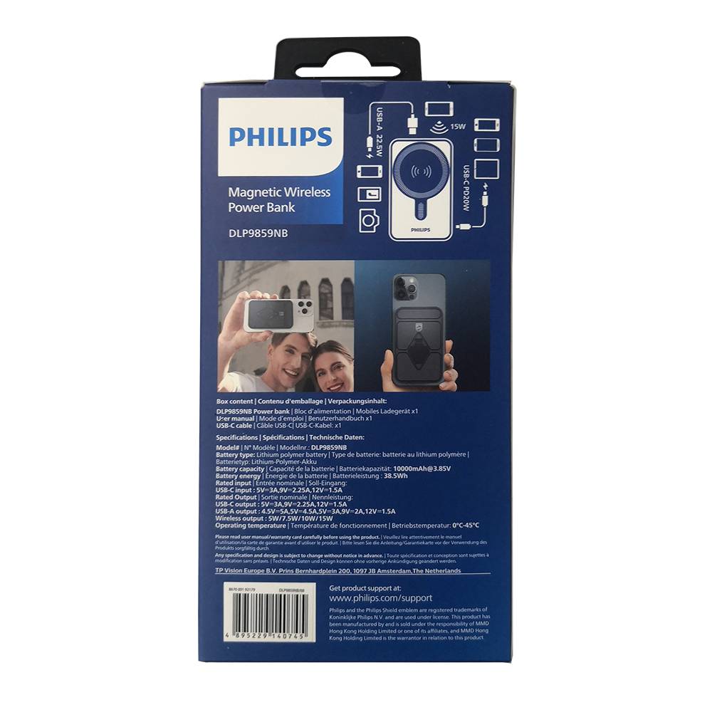 Philips 15W Magnetic Wireless Power Bank 10000mAh Powerbank with ...