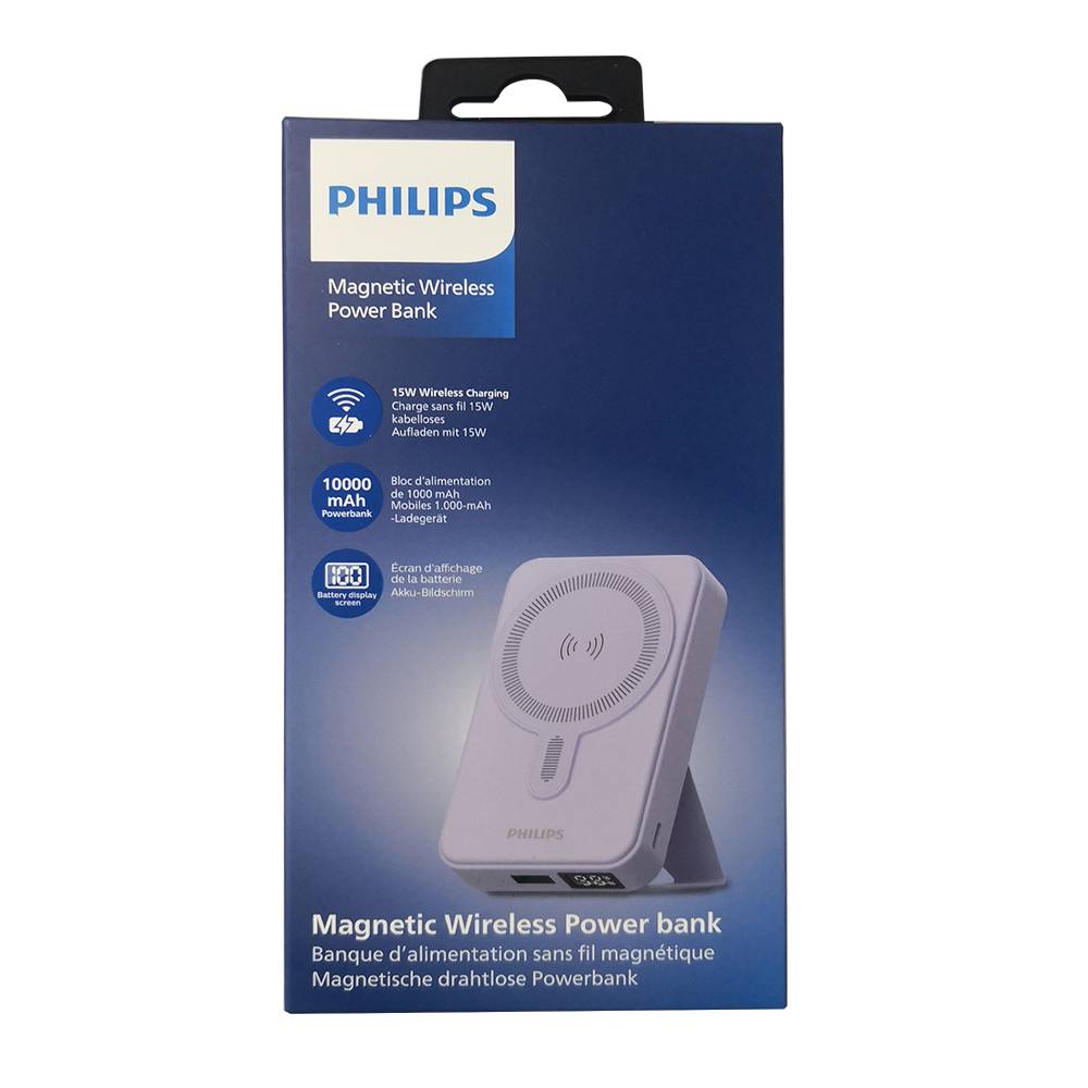 Philips 15W Magnetic Wireless Power Bank 10000mAh Powerbank with Battery Display USB Type C for ...