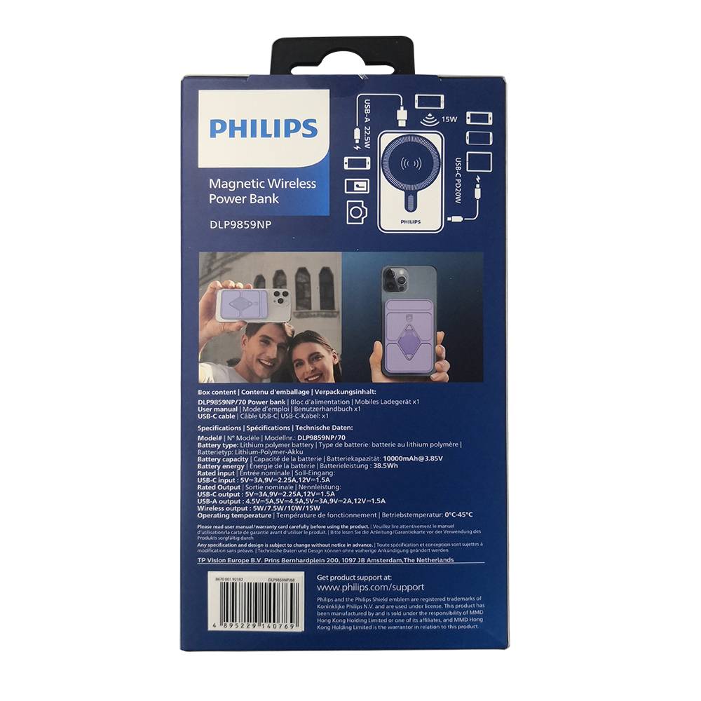 Philips 15W Magnetic Wireless Power Bank 10000mAh Powerbank with ...