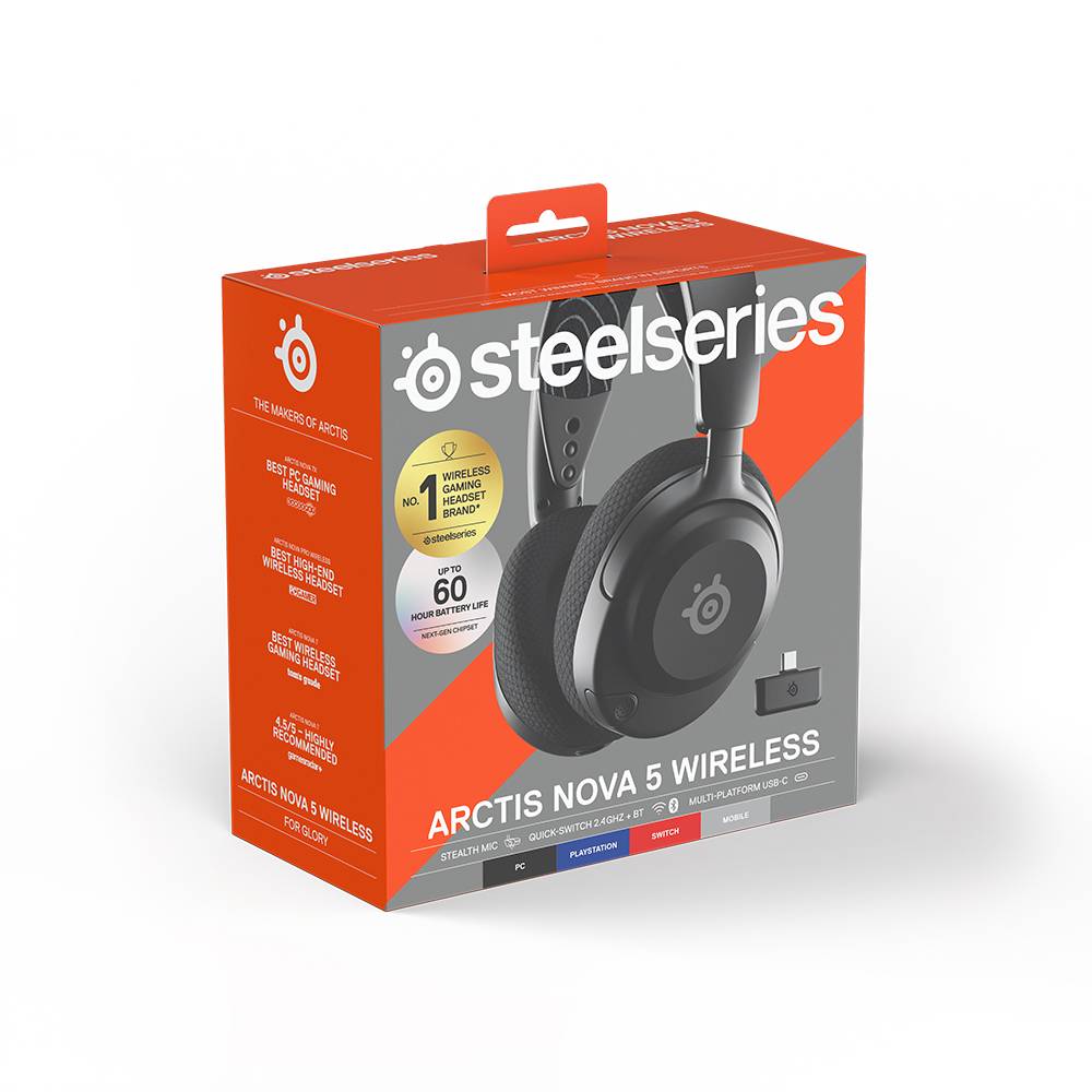 SteelSeries Arctis Nova 5 Wireless Gaming Headset 360 Spatial Surround ...