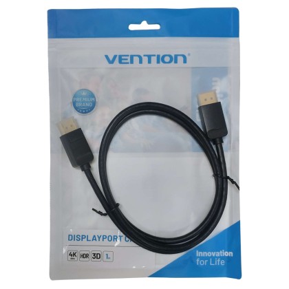 Vention DisplayPort 1.2 Cable Male to Male Support 4K@60Hz 21.6Gbps (1M ...
