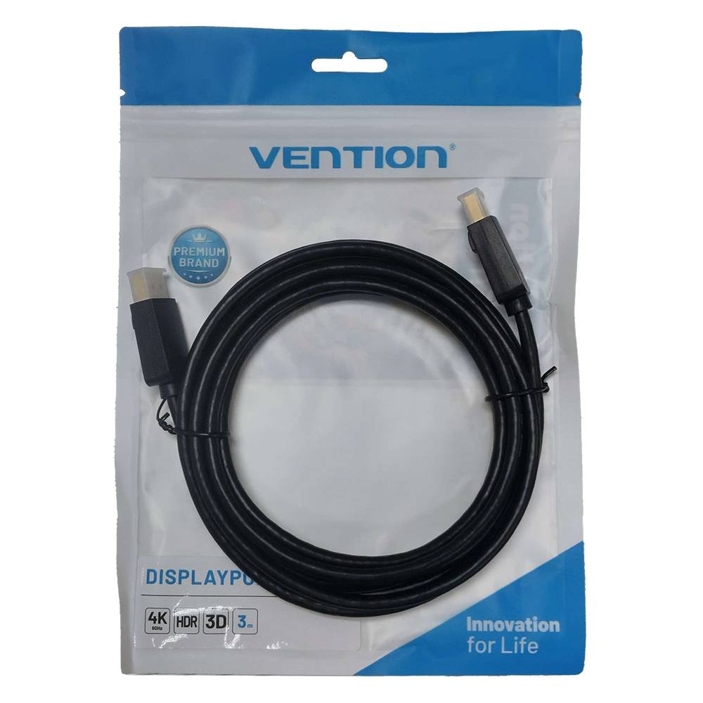 Vention DisplayPort 1.2 Cable Male to Male Support 4K@60Hz 21.6Gbps (1M ...