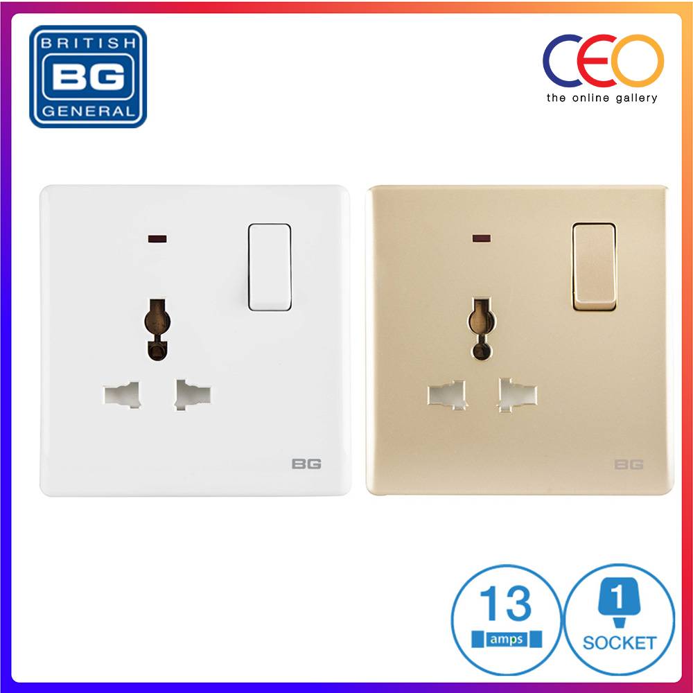 BG Universal Switched Socket Outlet With LED