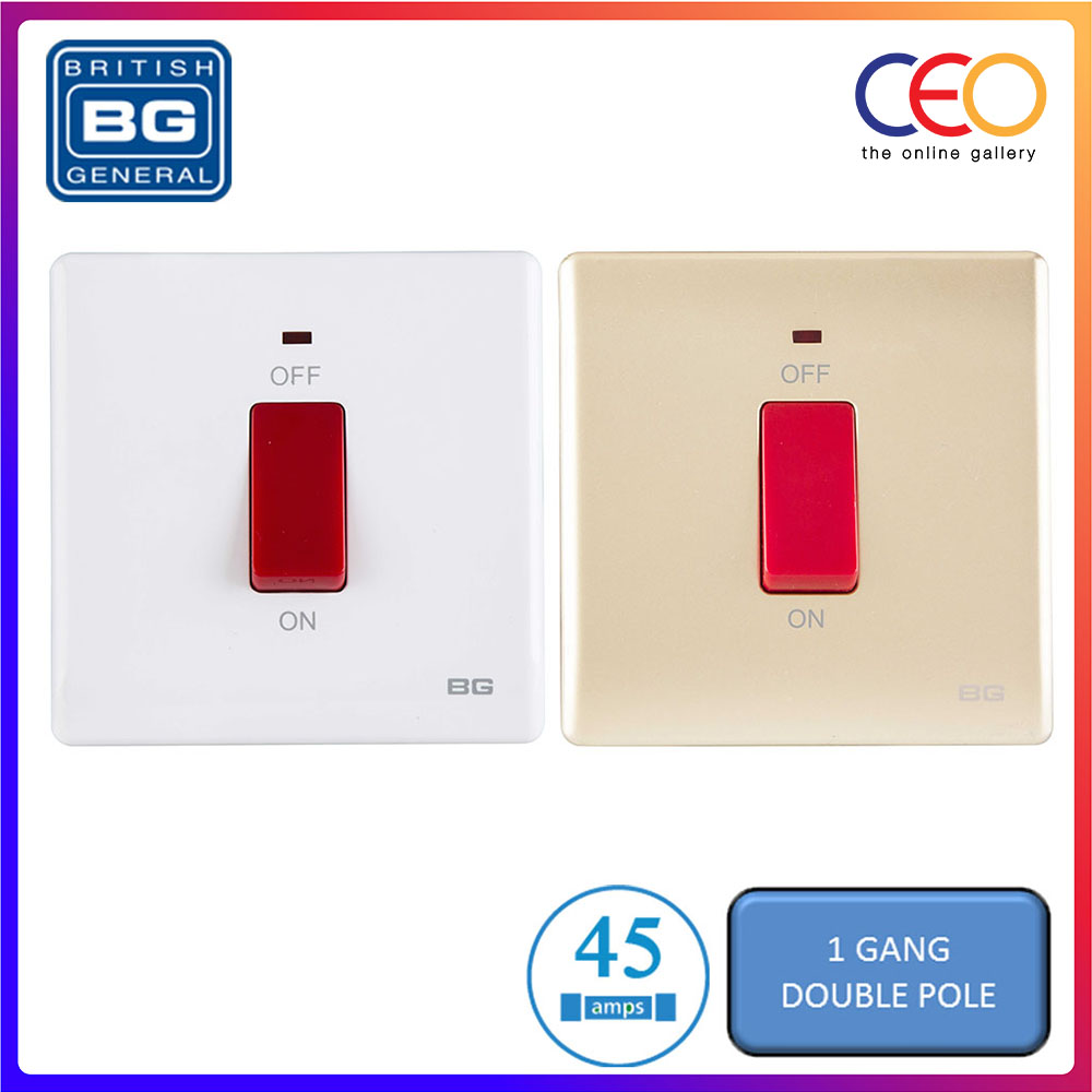 British General Neo Slimline 45A Standard Rocker Wall Switch