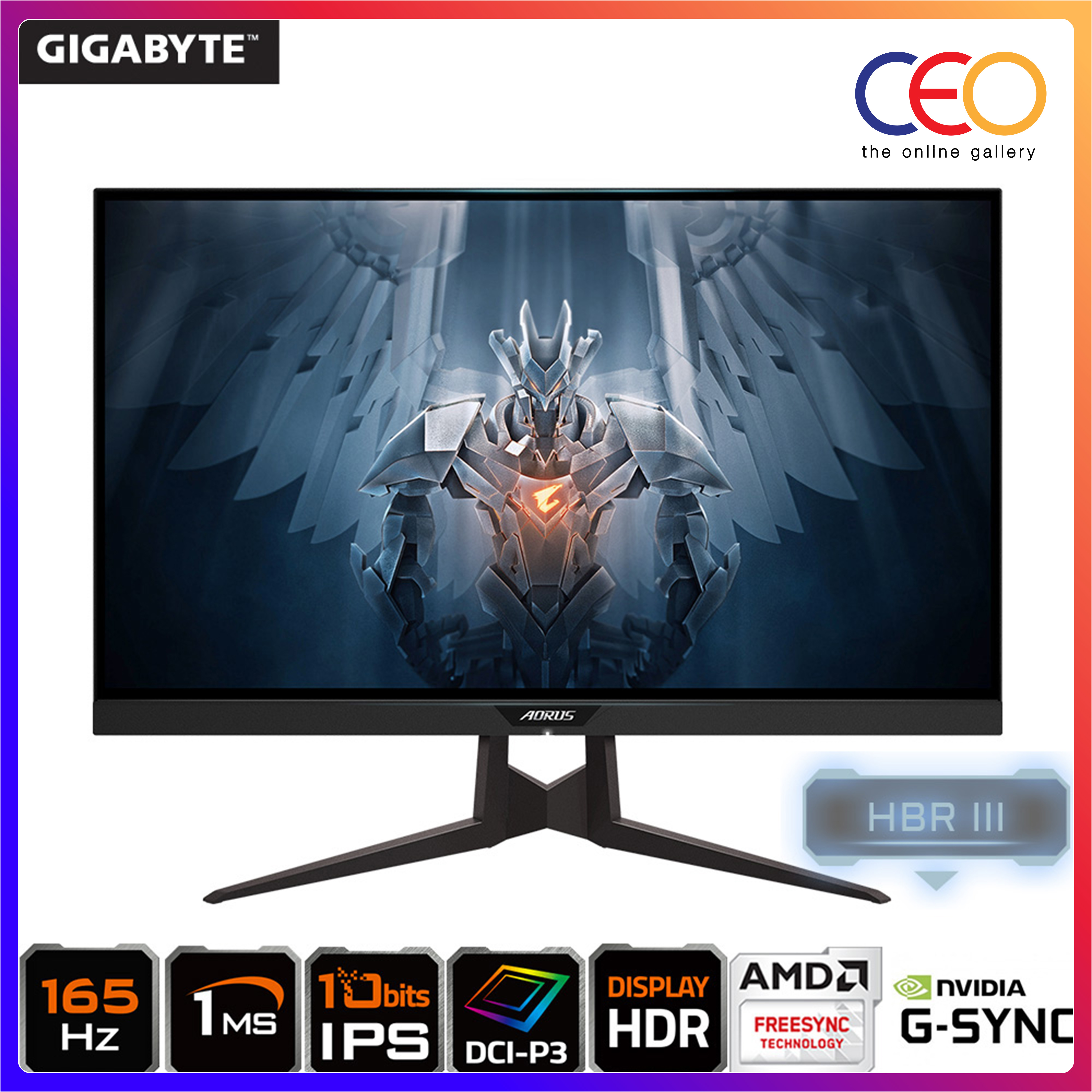 Gigabyte Aorus 27" QHD RGB IPS HBR3 Gaming Monitor (165hz/1ms/2K/FI27Q-P)