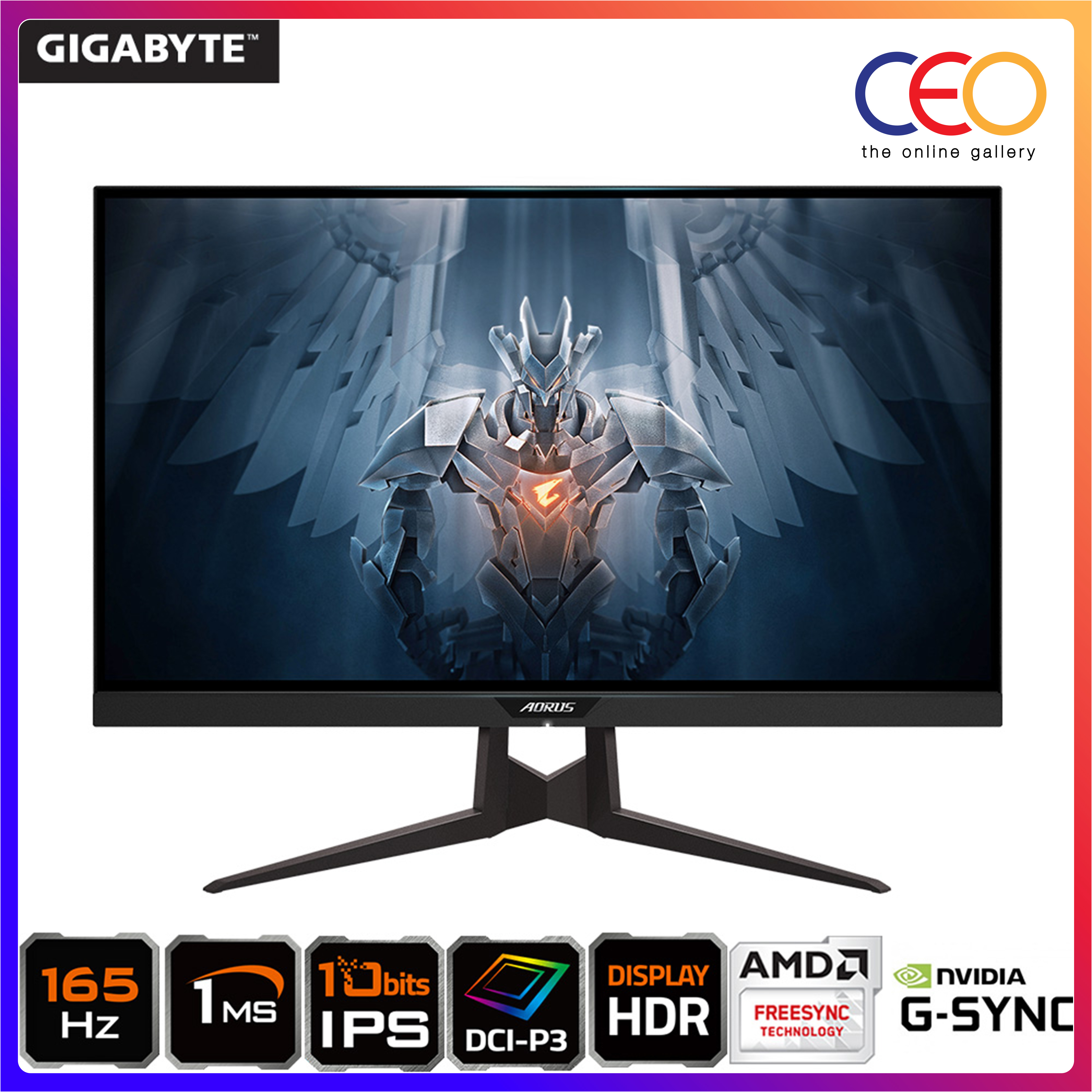 Gigabyte Aorus 27" QHD RGB IPS Gaming Monitor (165hz/1ms/2K/FI27Q)