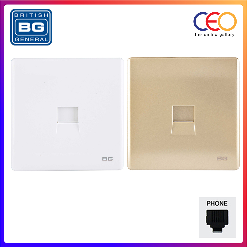 British General Neo Slimline Telephone Outlet RJ11
