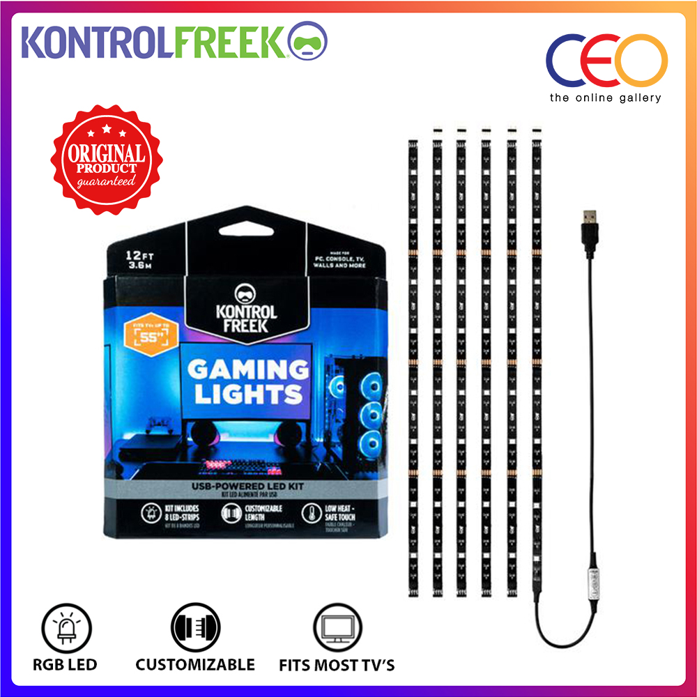 KontrolFreek Gaming Lights USB-Powered LED Kit 3M Adhesive Customizable ...