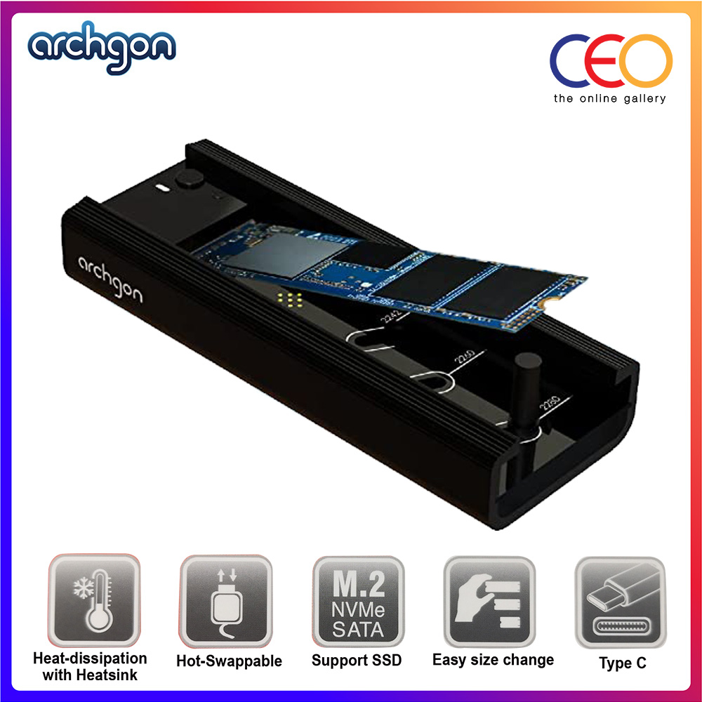Archgon Infocarrier M.2 NVMe / SATA Solid State Drive External SSD ...