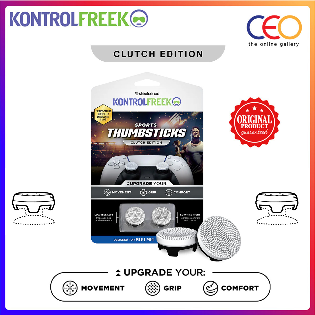KontrolFreek Performance Thumbstick Clutch Edition Lowd-rise Concave ...