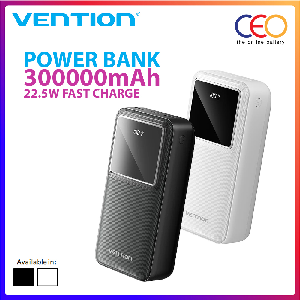 Vention 30000mAh Power Bank 22.5W Super Fast Charging with LED Digital ...