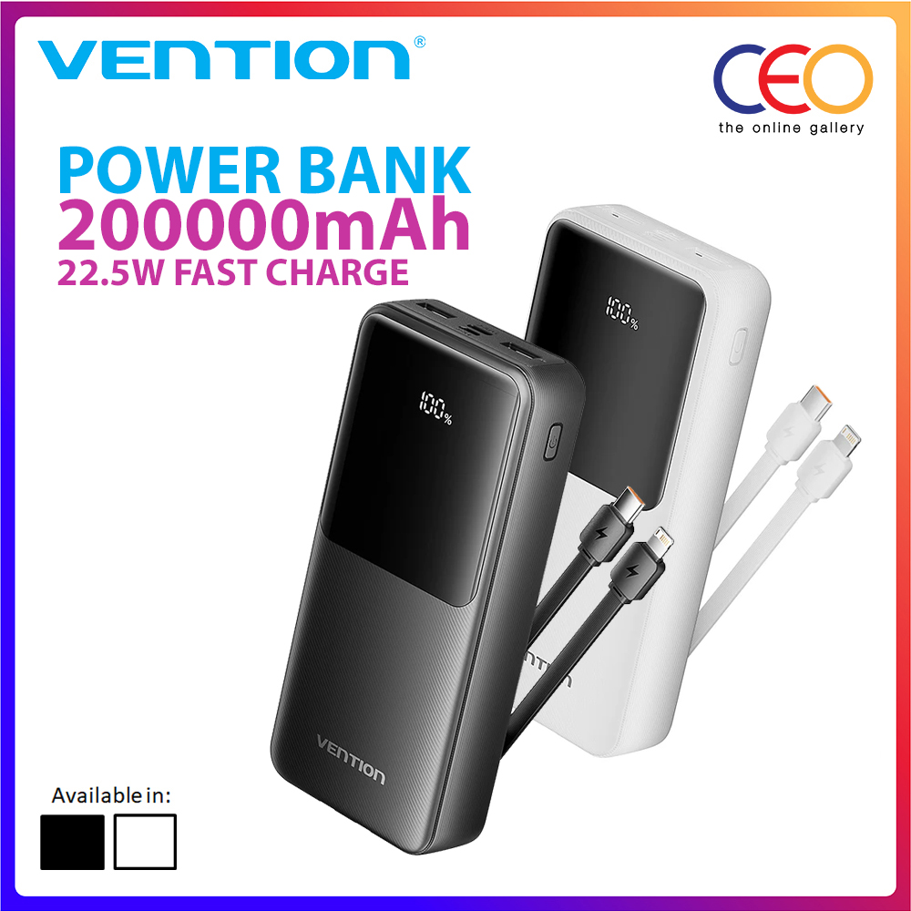 Vention 20000mAh Power Bank 22.5W Super Fast Charging with LED Digital ...