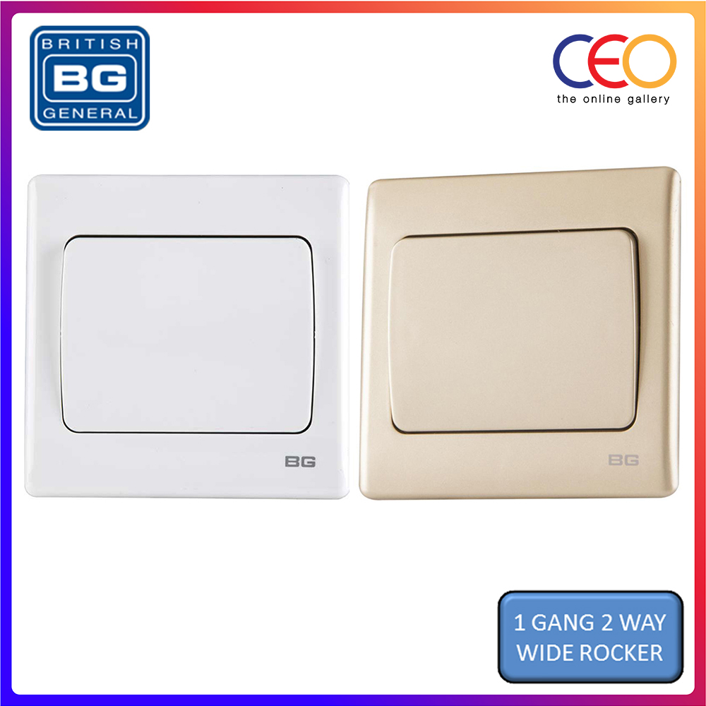 British General Moulded Neo Slimline 10A 10AX Wide Rocker Switch 1 gang ...