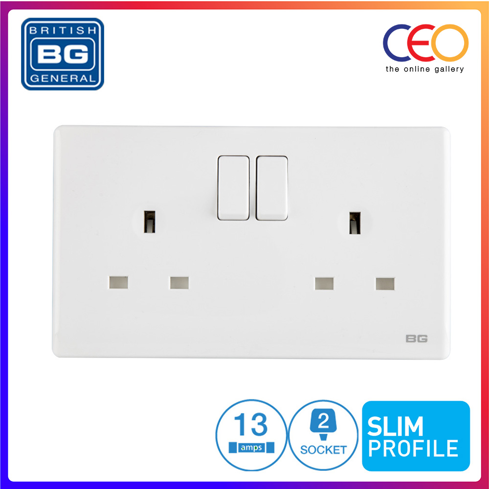 BG 2 GANG 13A Switched Power Socket