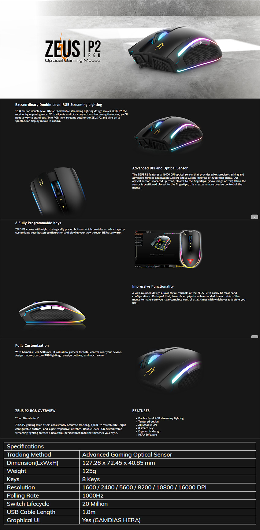 Gamdias Zeus P2 RGB Optical Gaming Mouse (ZEUS P2)