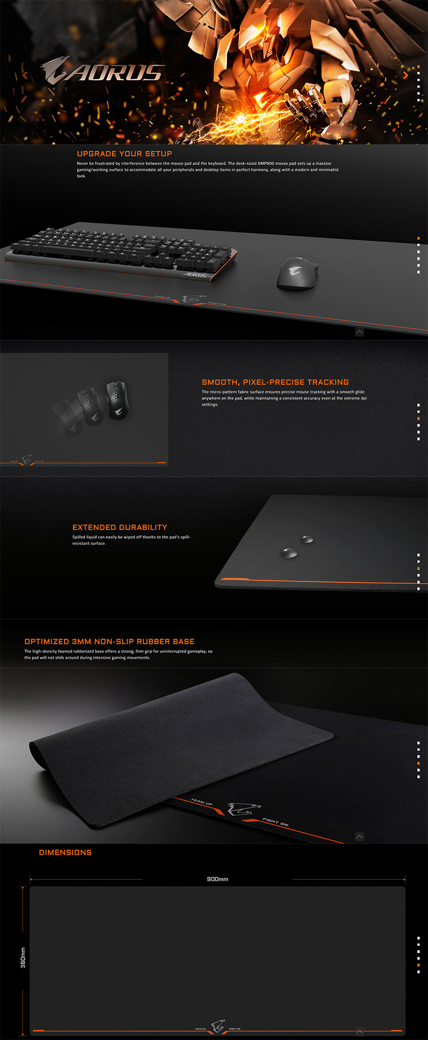 Gigabyte AORUS Extended Micro-Fabric Gaming Mouse Pad 900mm x 360mm ...