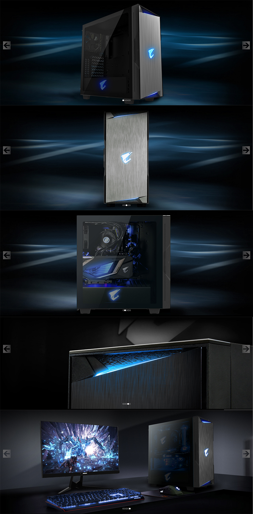 Gigabyte AORUS C300 Glass Full-Size 4mm Tempered Glass Side Panel Mid ...