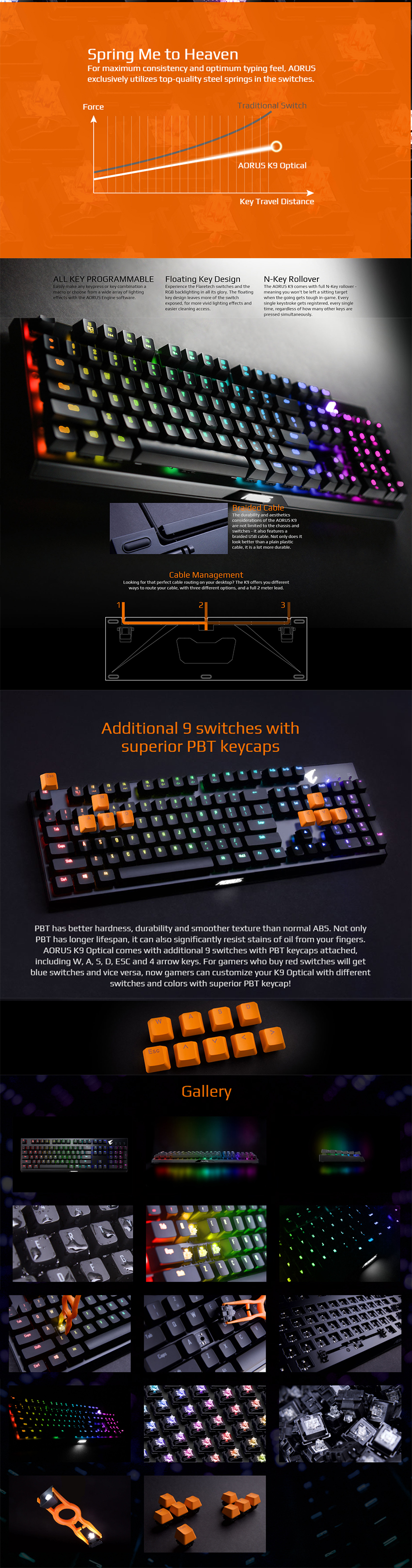 Gigabyte Aorus K9 Optical RGB Flaretech Switch Mechanical Keyboard ...